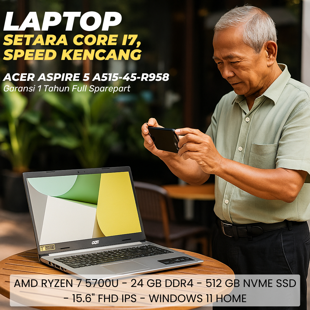 Jual Laptop AMD Ryzen 7 Acer Terbaru 2025 RAM 24GB - 512GB SSD - WIFI 6 - 15.6" FULL HD IPS ...