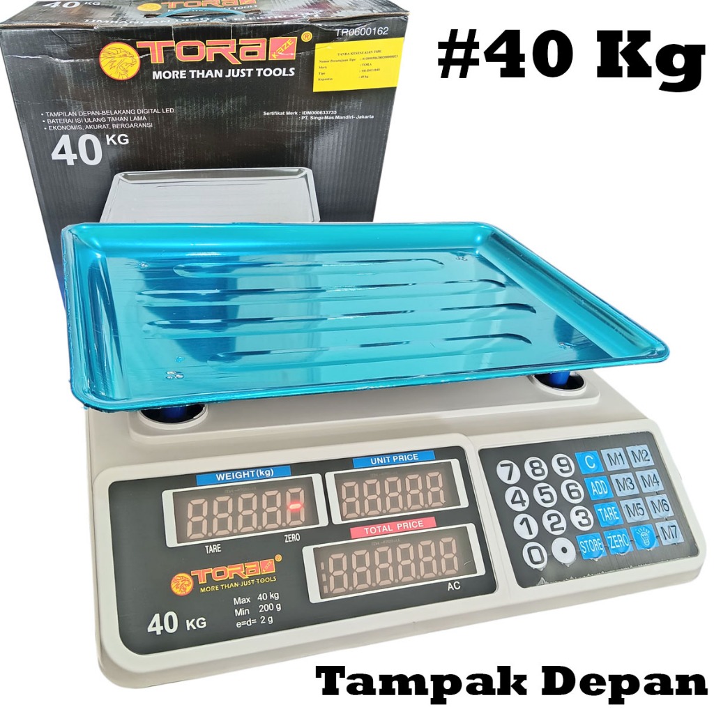 Jual Timbangan Duduk Digital TORA 40Kg / Timbangan Buah / Timbangan ...