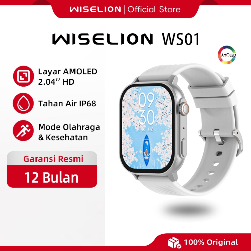 Jual WISELION Smartwatch WS01/B09 - Super AMOLED - Heart Tracker ...
