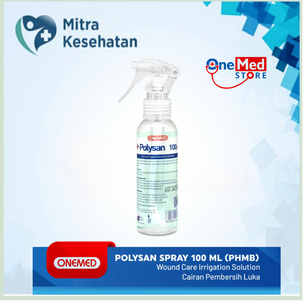 Jual ONEMED Polysan Spray 100 Ml - Cairan Cuci Luka (PHMB) | Shopee Indonesia