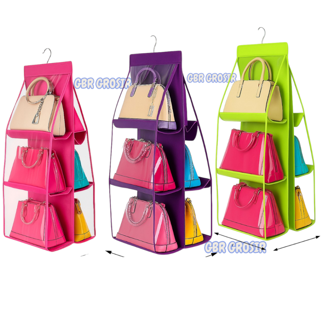 Jual Rak Gantung Tas baru 6 Sekat / Gantungan Tas / Bag Storage ...