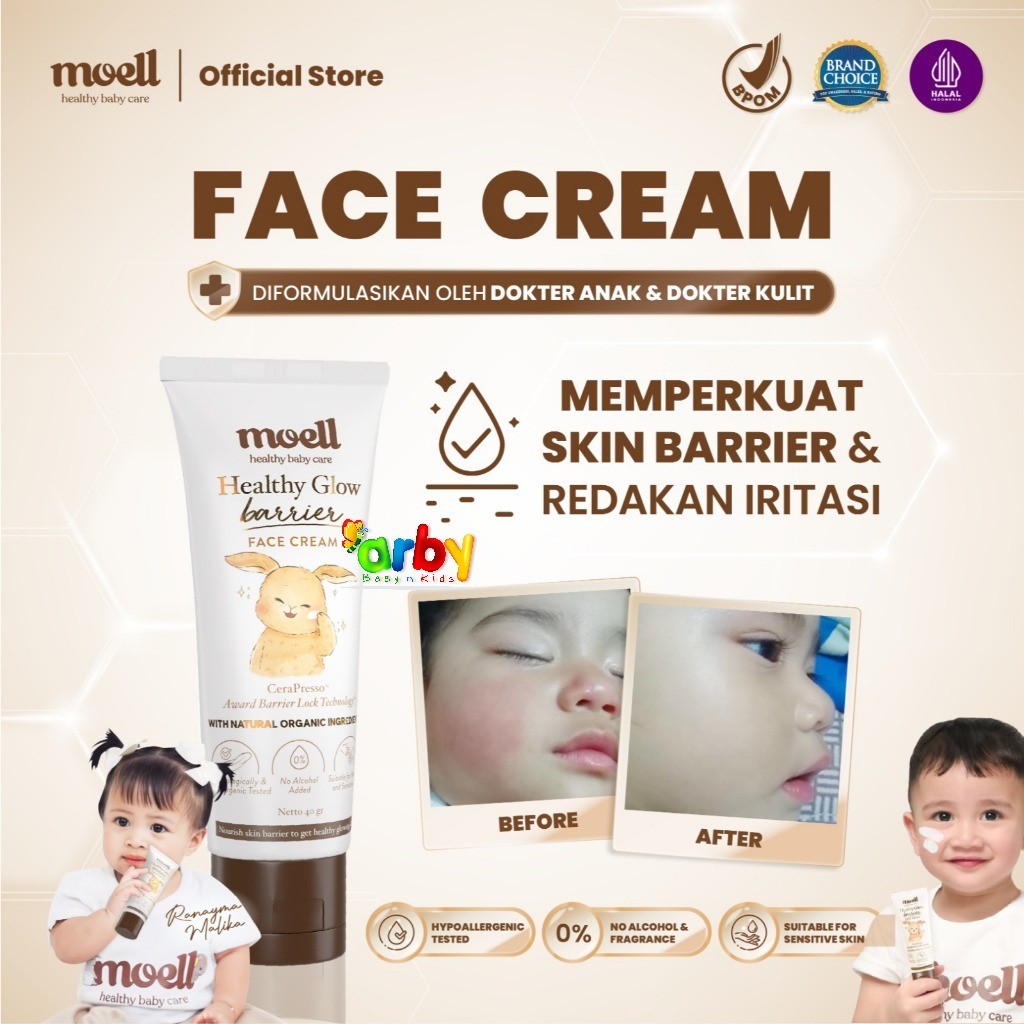 Jual MOELL FACE CREAM 40 GRAM - PELEMBAB WAJAH BAYI | Shopee Indonesia