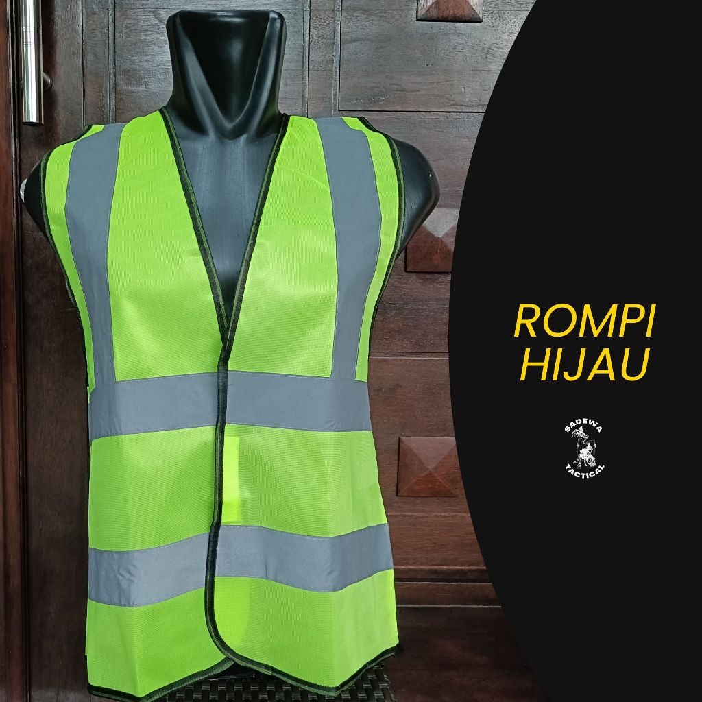 Jual Rompi hijau / Rompi proyek / Rompi Safety / Rompi jaring hijau ...