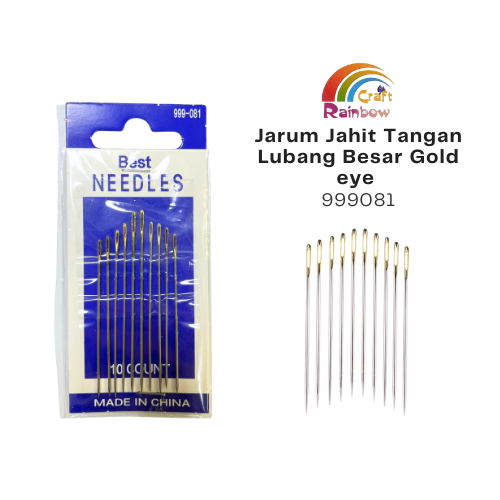 Jual Jarum Jahit Tangan Lubang BESAR Stainless Steel Gold eye 999081 ...