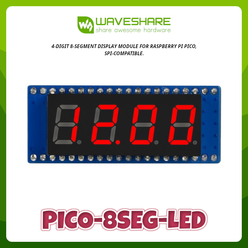 Jual WAVESHARE 4-DIGIT 8-SEGMENT DISPLAY MODULE FOR RASPBERRY PI PICO SPI-COMPATIBLE | Shopee ...
