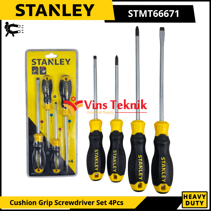 Jual STANLEY STMT66671 Obeng Set 4Pcs Plus Minus Cushion Grip ...