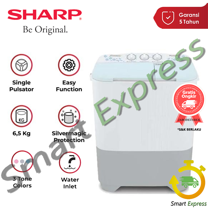 Jual MESIN CUCI SHARP ES-T70MW / EST70MW / EST 70 MW - (7 KG / 2 TABUNG ...