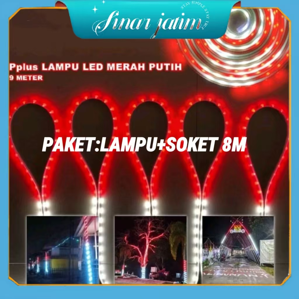 Jual Lampu LED Strip Selang Merah Putih 3528 2835 220V + Adaptor ...