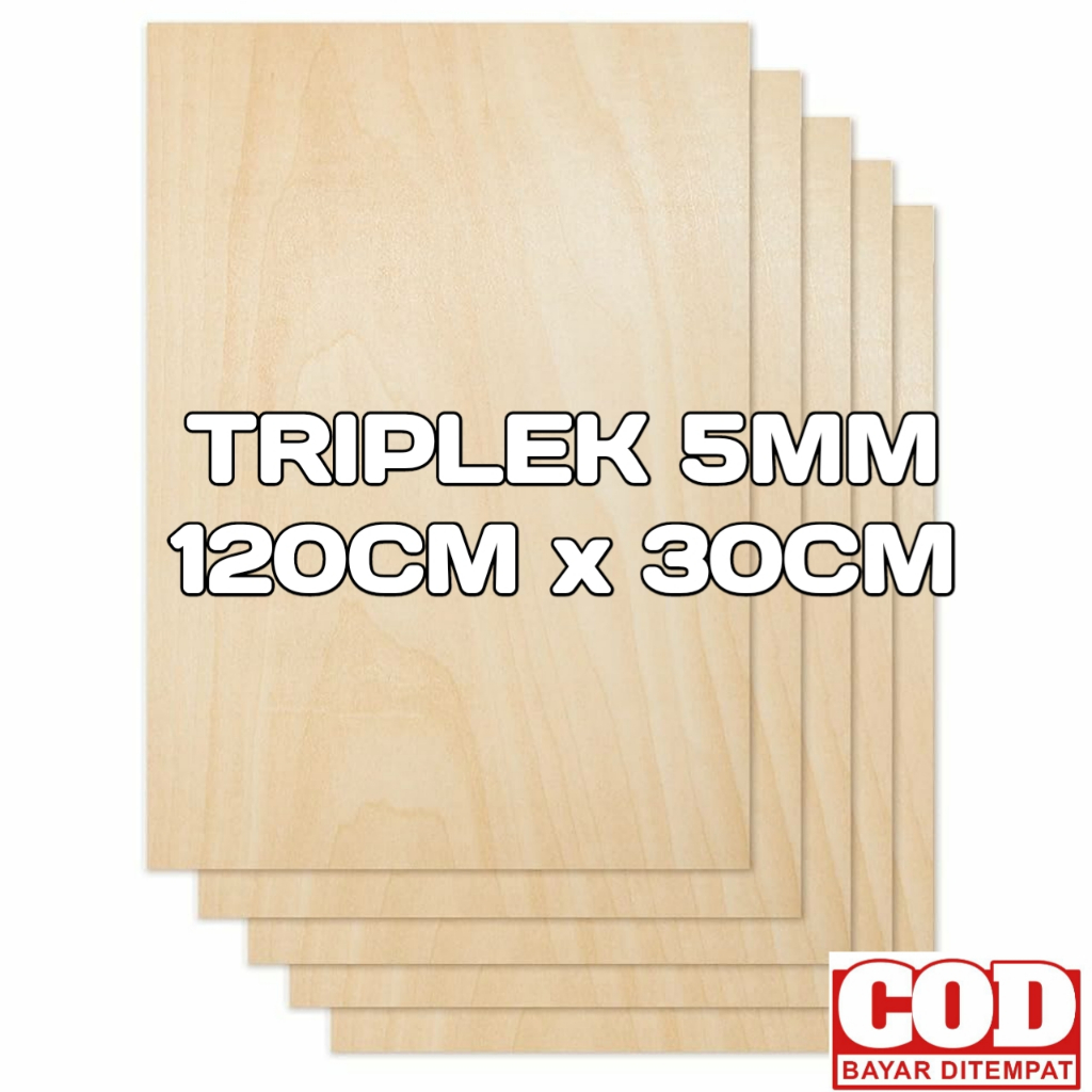 Jual Triplek 5mm ukuran 120 x 30 cm halus 2 sisi untuk bahan kerajinan ...