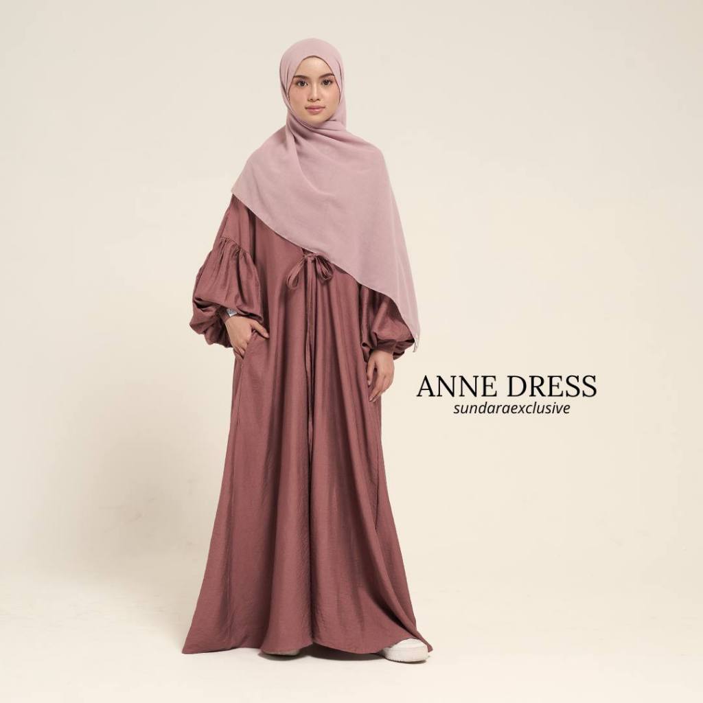 Jual Anne Dress by Sundara Gamis Balon Linen Simpel Wanita Muslimah ...