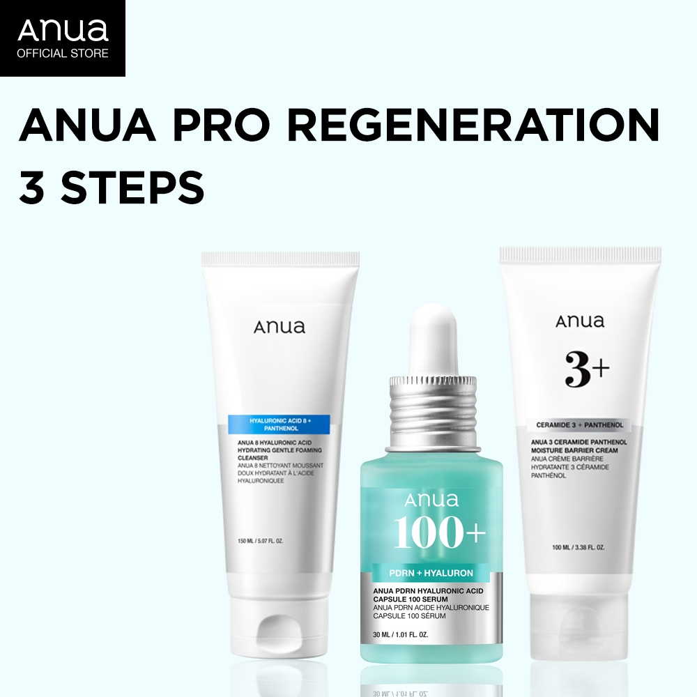 Jual ANUA Pro Regeneration 3 Steps (Hyaluronic Acid Gentle Foaming ...