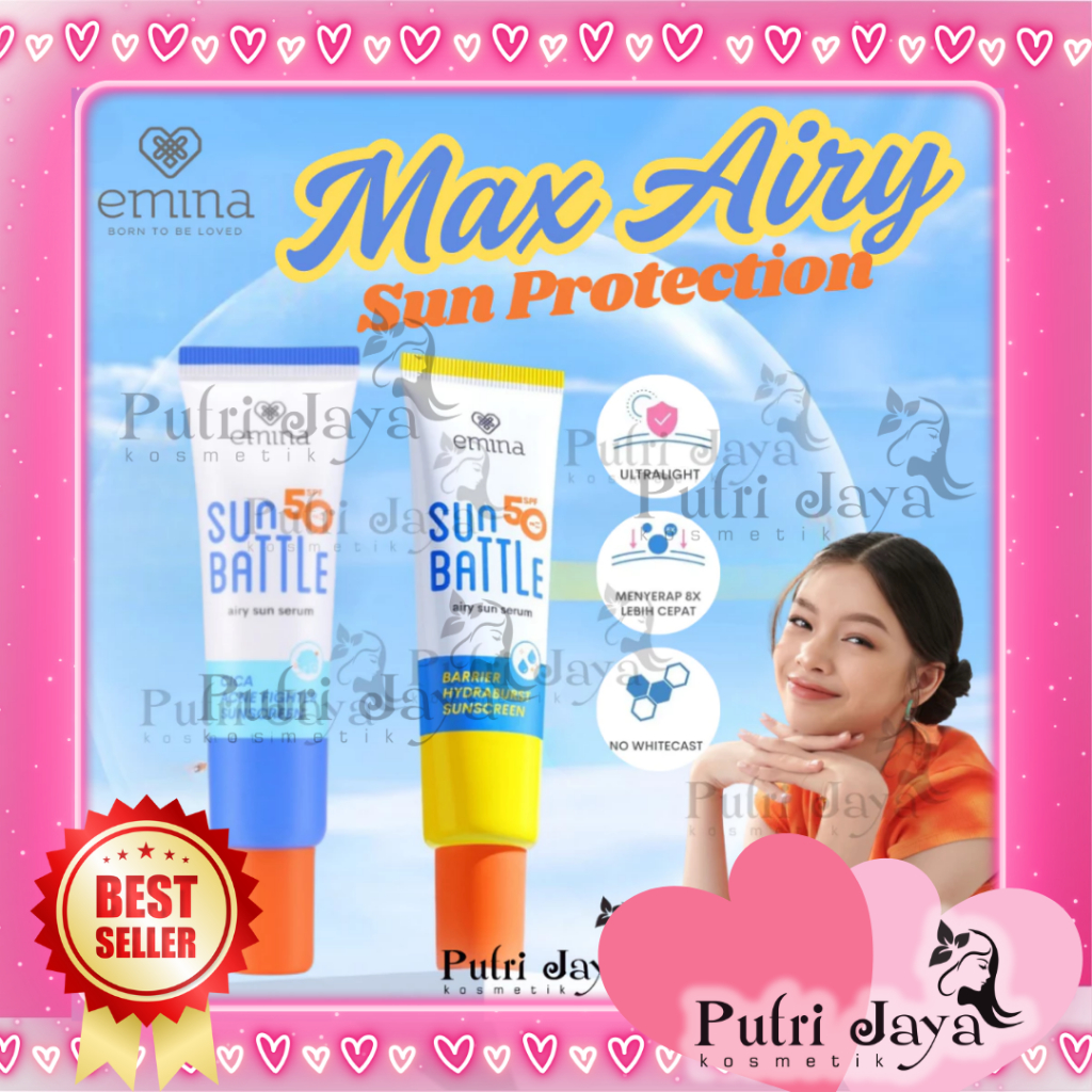Jual EMINA Sun Battle Airy Sun Serum SPF50 PA++++ | Emina Water UV Gel | Emina Airy UV Gel ...