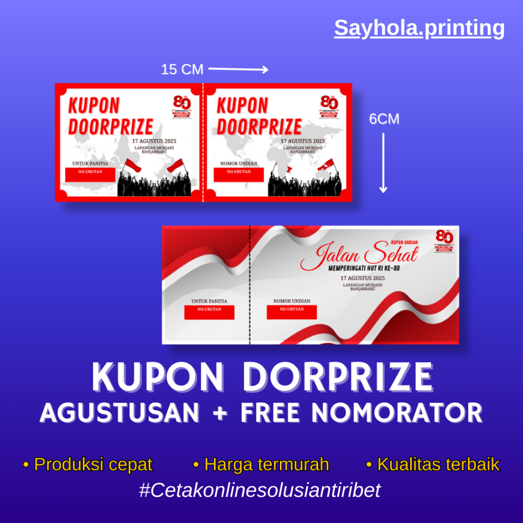 Jual Kupon Undian Jalan Santai 17 Agustus ( isi 100 ) Full Color ...