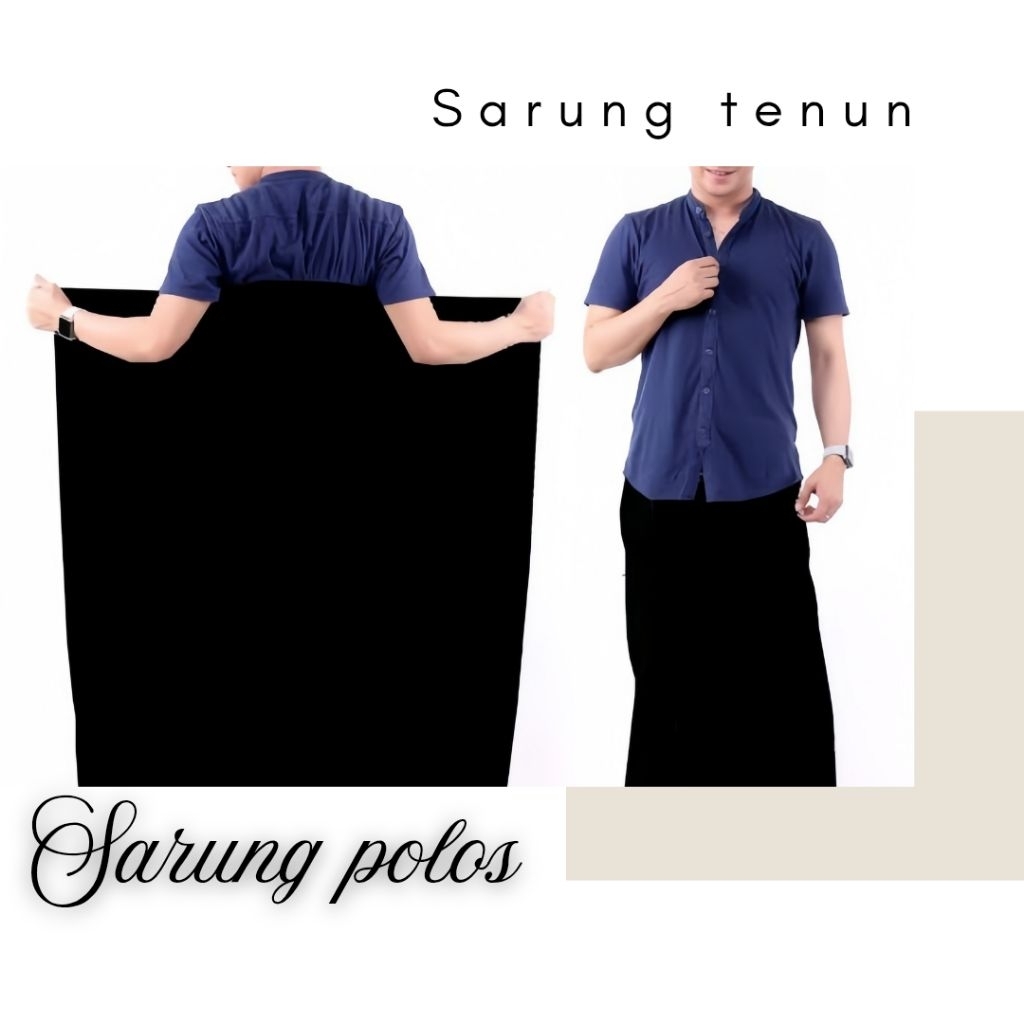 Jual Sarung tenun pria - sarung hitam polos dewasa kain sarung murah ...