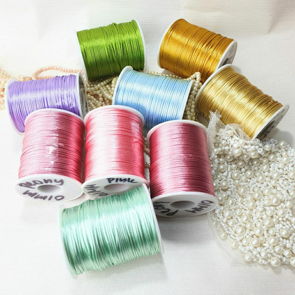 Jual TALI CINA | TALI SATIN ANEKA WARNA 1MM | Shopee Indonesia