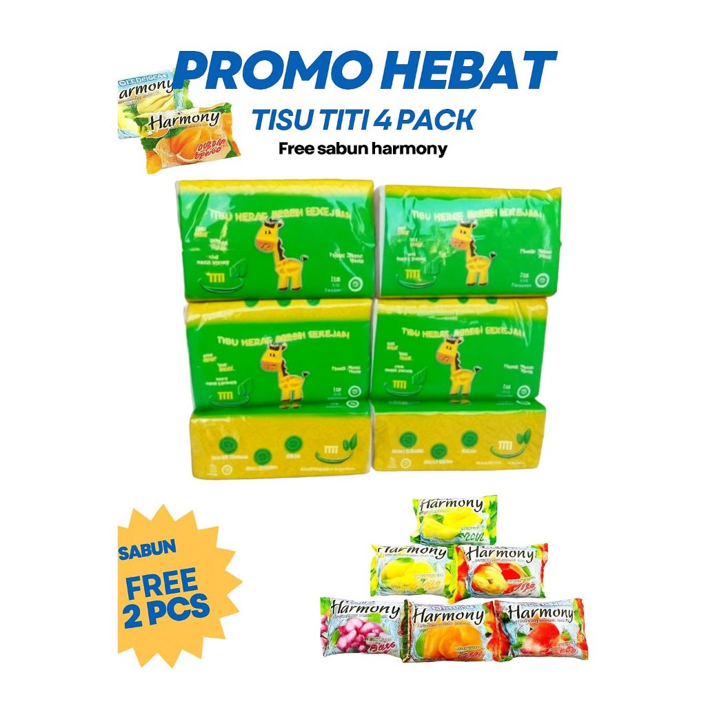 Jual Tisu Titi 4 Pack Free sabun Harmoni 2 pack ( Sabun bisa pilih ...