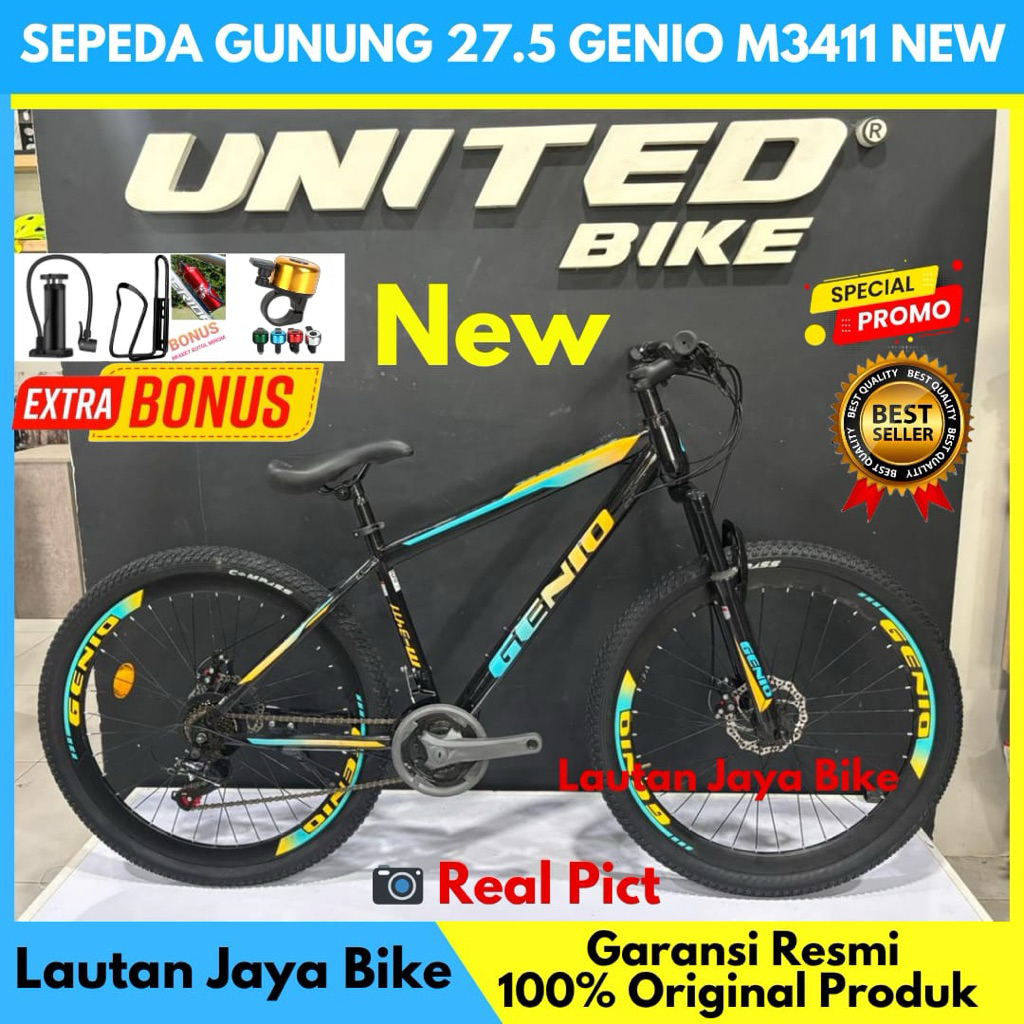 Jual Sepeda Gunung 27.5 MTB Genio M3411 M573 REM DISCBRAKE 24Sp NEW ...