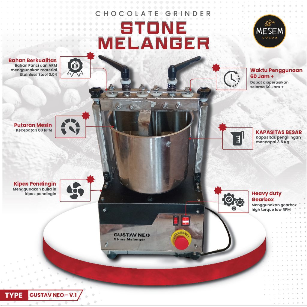 Jual MESIN MELANGER STONE GRINDER (READY STOCK) Chocolate Refiner ...