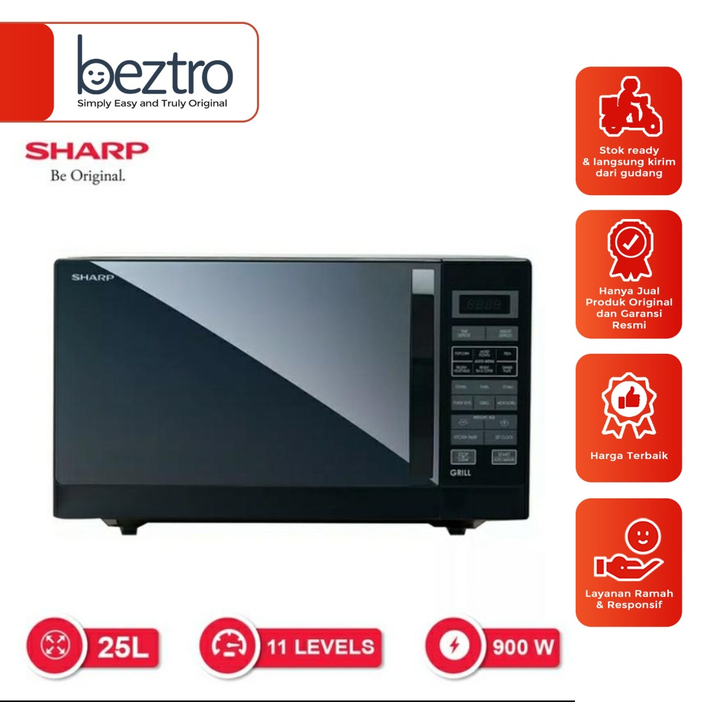 Jual Sharp Microwave 25 Liter Grill 1000 Watt R-728-(K)-IN - R728KIN ...