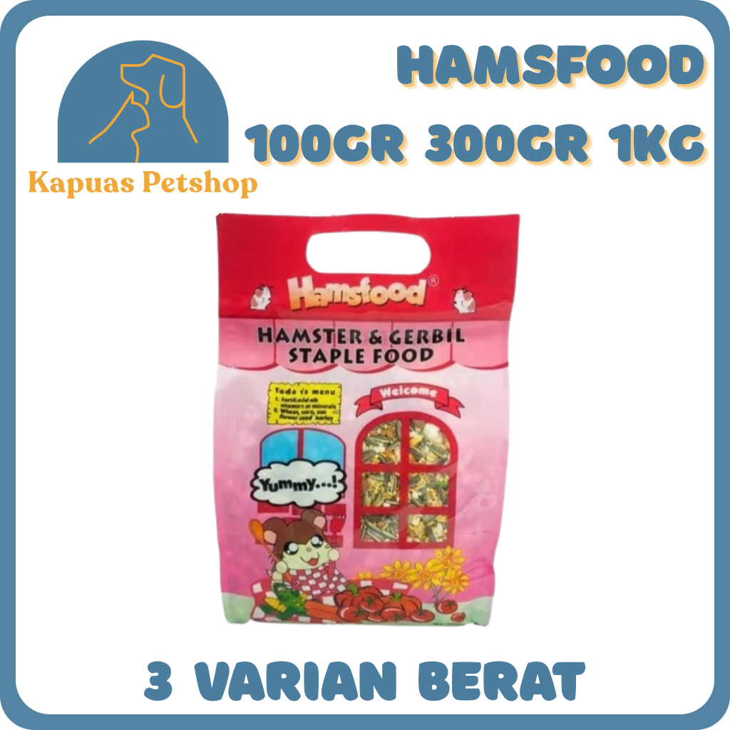 Jual HAMSFOOD 100gr 300gr 1KG Makanan Hamster Gerbil Marmut Pengerat ...