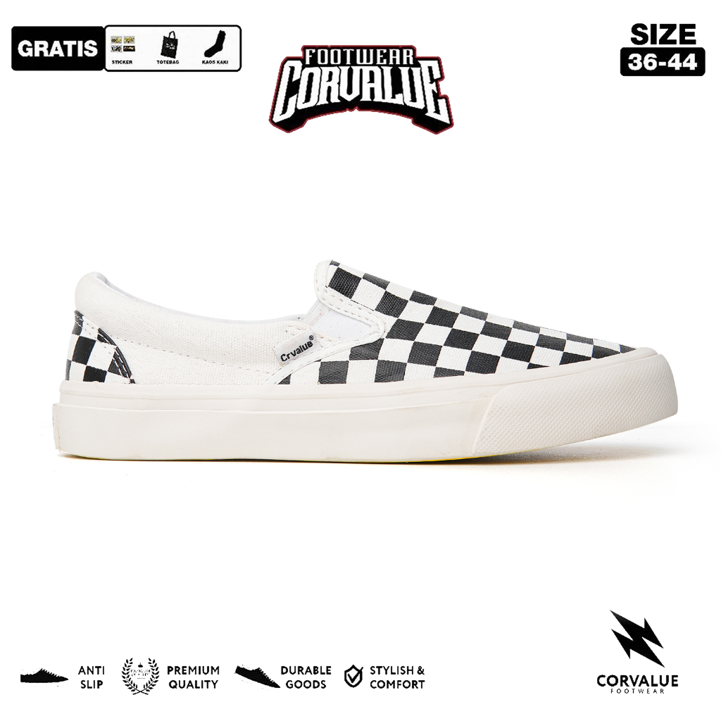 Jual CORVALUE - Sepatu Slip On CHEKERBOARD CorvalueFootwear Cornwall ...