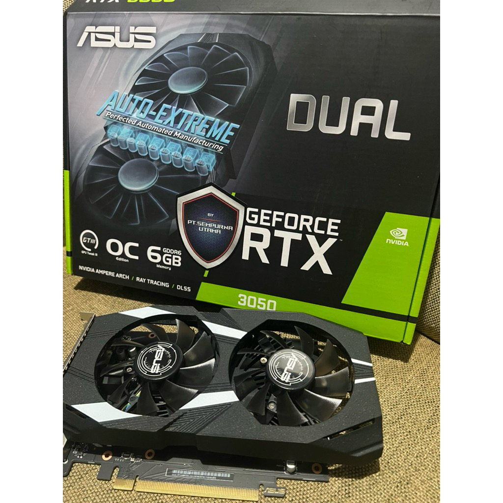 Jual vga rtx 3050 asus dual oc 6gb gddr6 fullset garansi resmi | Shopee ...