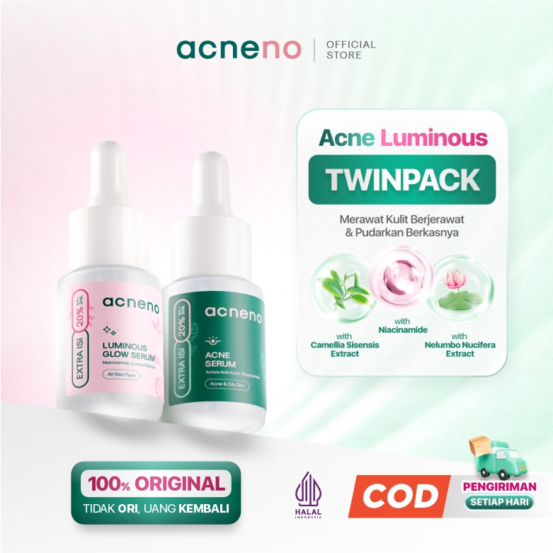 Jual ACNENO - Bundle Acne Serum & Luminous Glow Serum | 12ml/pcs Membantu Mengatasi Jerawat dan ...