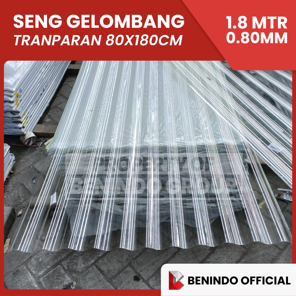 Jual SENG GELOMBANG TRANSPARAN LEBAR 80 X PANJANG 180 - 0.80MM | Shopee ...