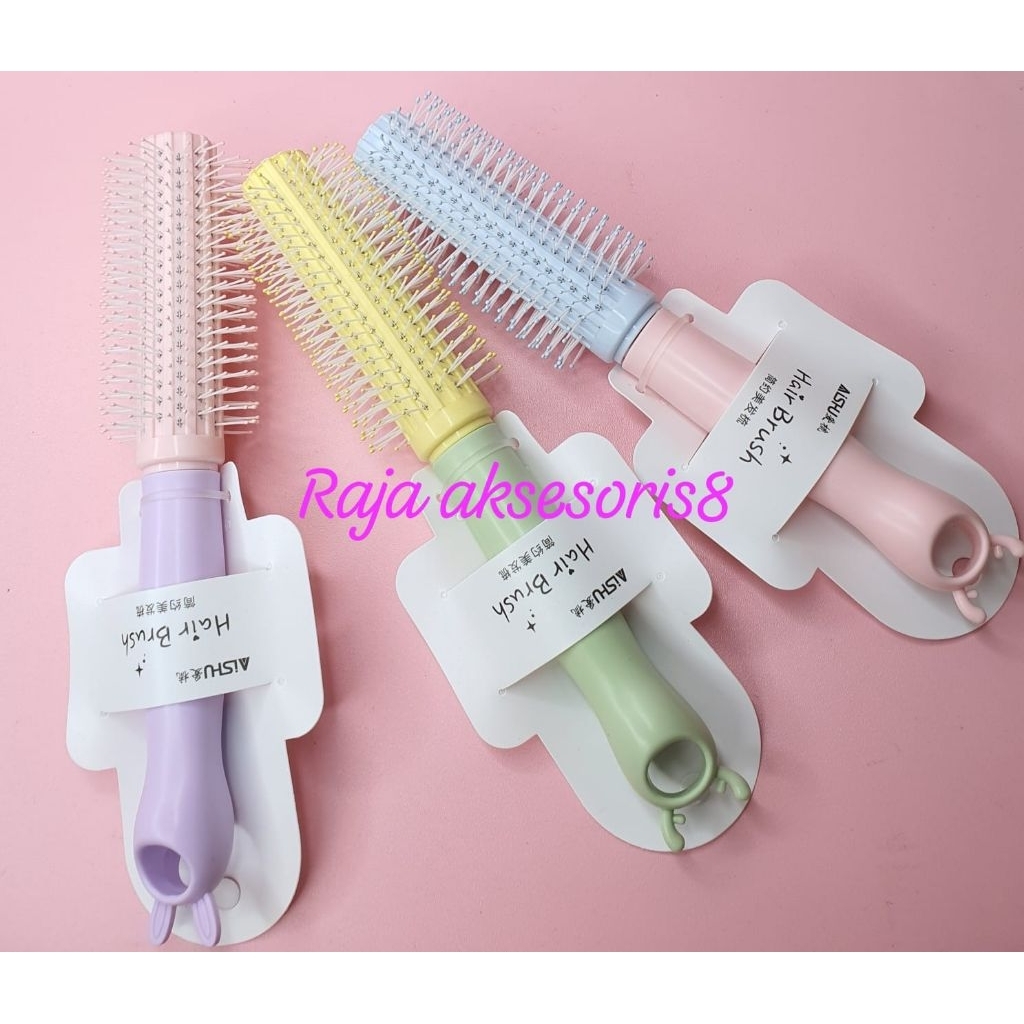 Jual AISHU Sisir roll rambut gagang karakter / Hair Brush / Sisir Fancy ...