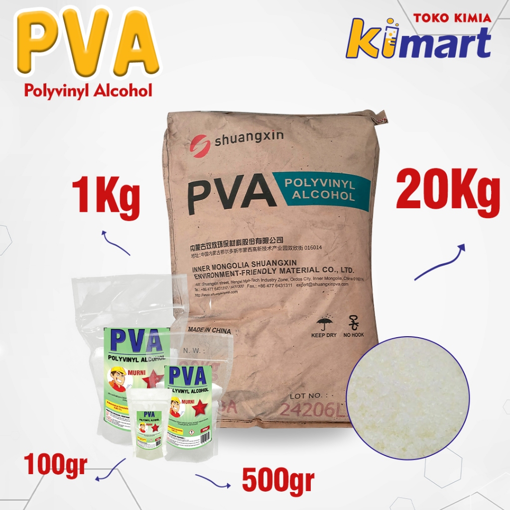 Jual PVA Polivinyl alcohol polimer vinil 100gr 500gr lem pva | Shopee ...