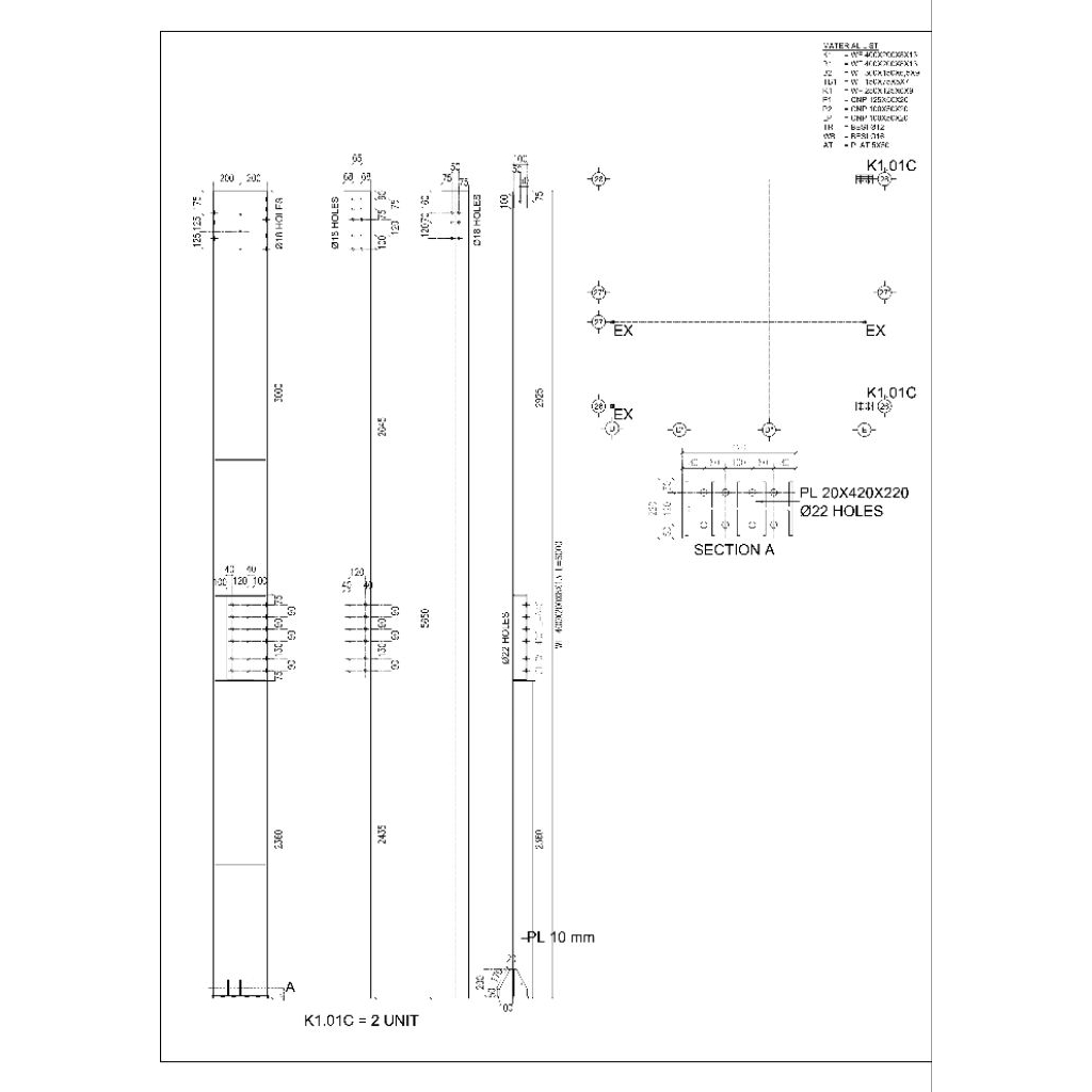 Jual Gambar Shop Drawing Struktur Baja-Bahan Referensi Shop Drawing 2D ...
