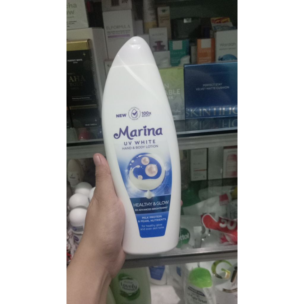 Jual Marina Uv White Biru 460ml | Shopee Indonesia