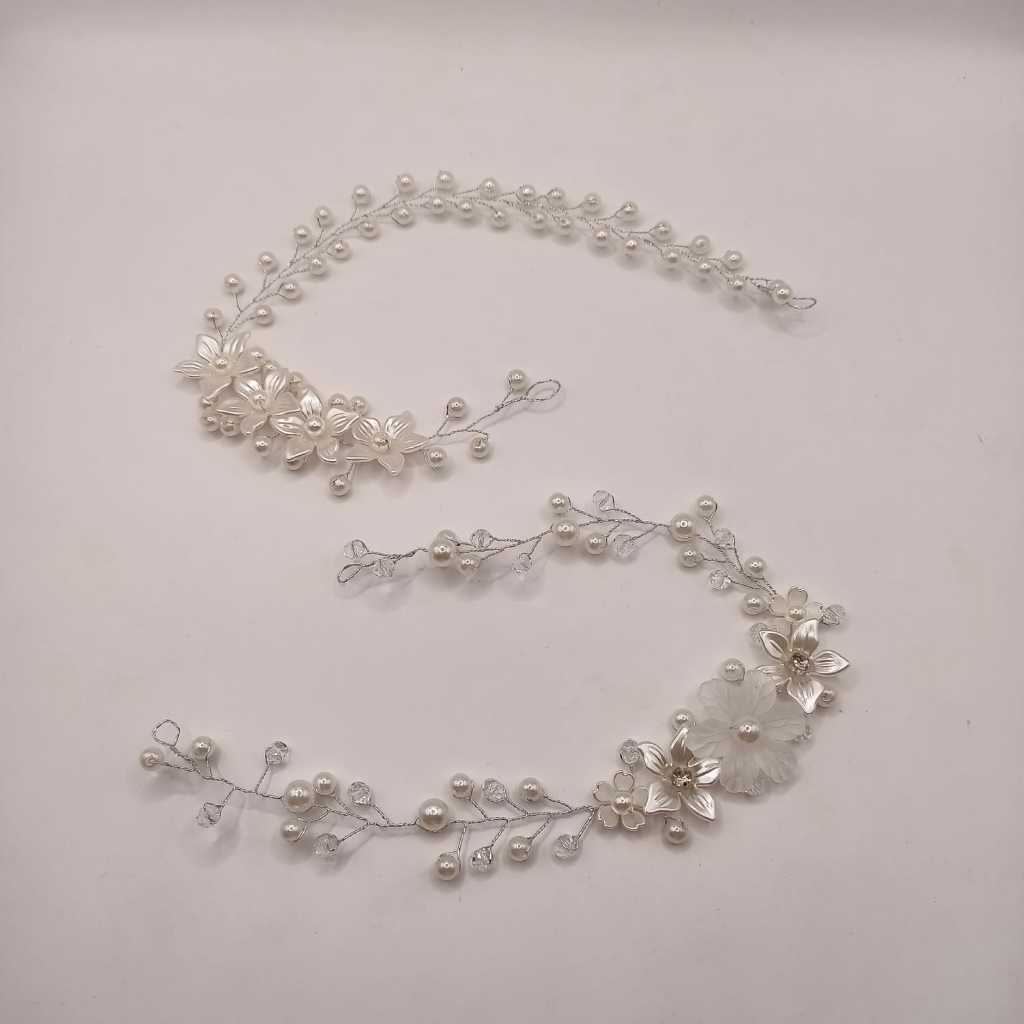 Jual V2 - Headpiece Rambut Bunga Mutiara Ukuran Panjang Headpiece Hijab ...