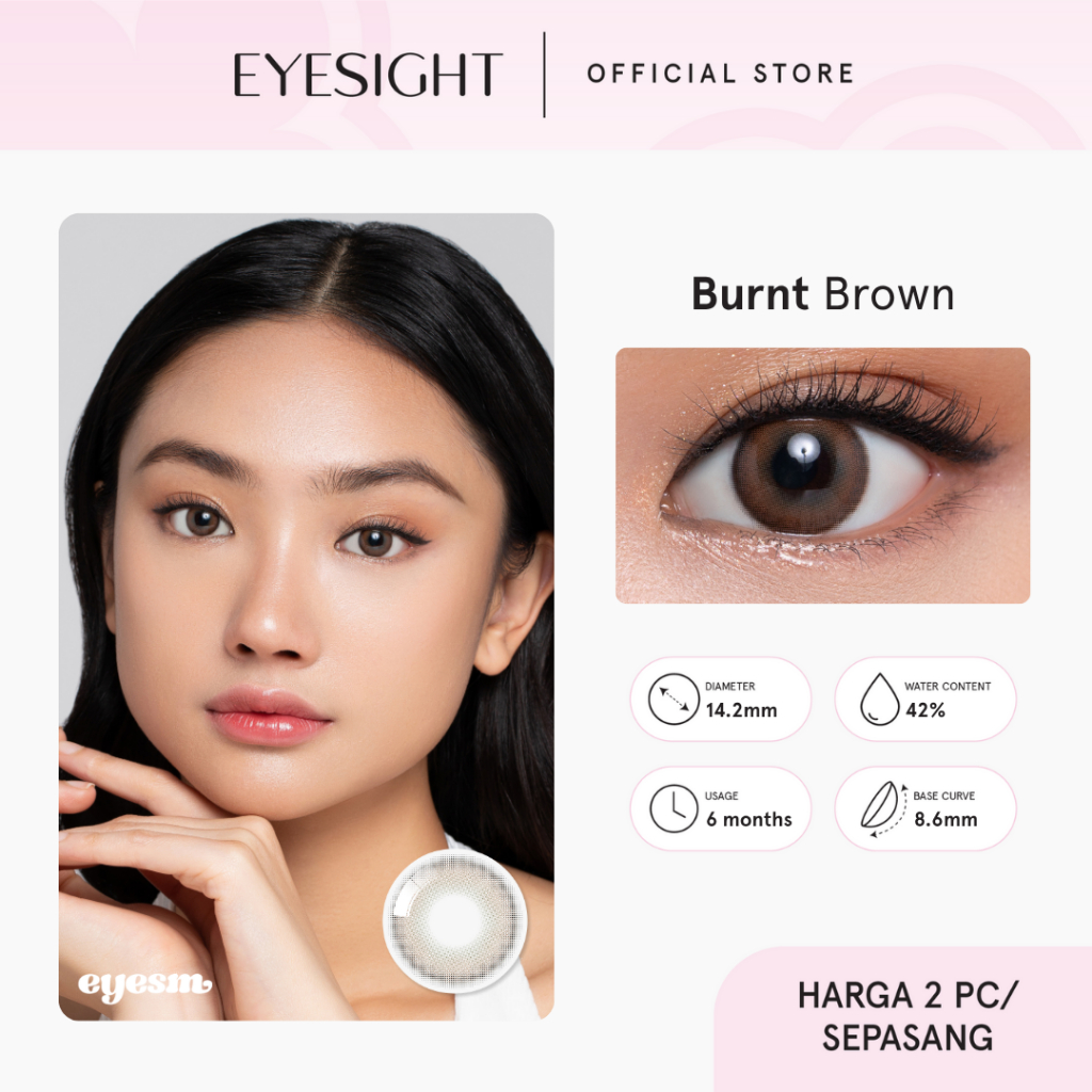 Jual EYESIGHT LENSES Softlens Eyesm Burnt Brown | Softlens Korea 14.2mm ...