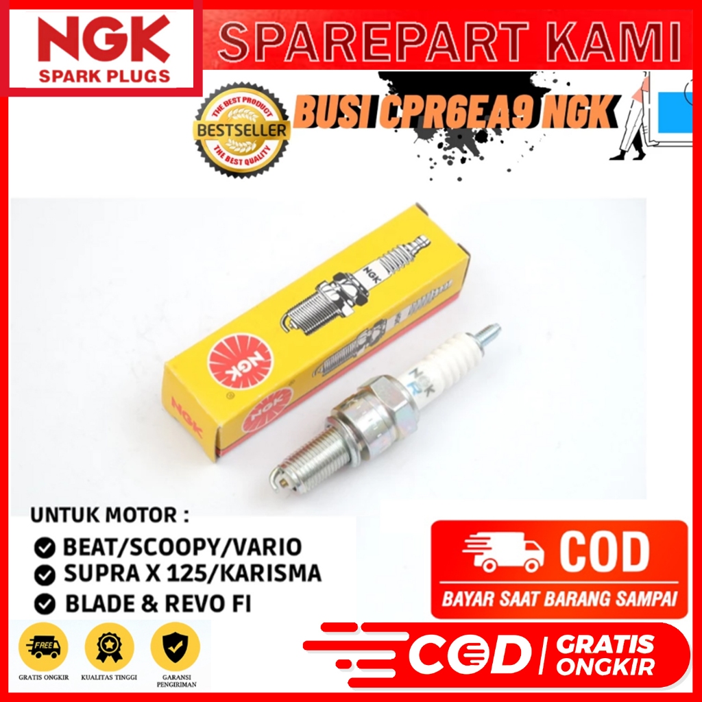 Jual BUSI CPR6EA-9 CPR 6 BEAT VARIO REVO NMAX XEON THUNDER SCOOPY SPACY ...