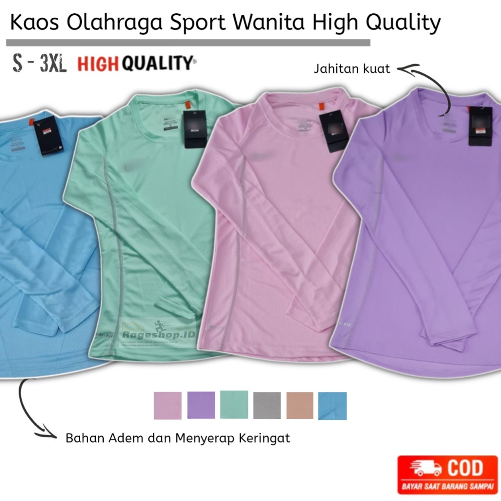 Jual BAJU OLAHRAGA RUNNING GYM SENAM YOGA WANITA KAOS LARI FITNES CEWEK ...