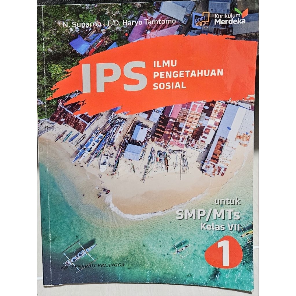 Jual Buku IPS SMP Kelas7 Kurikulum Merdeka Penerbit Erlangga [ MASIH MULUS] | Shopee Indonesia
