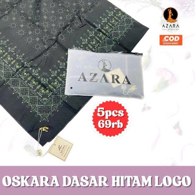 Jual AZARA 5 PCS HIJAB OSKARA VOAL MOTIF BLACK EDITION | Shopee Indonesia