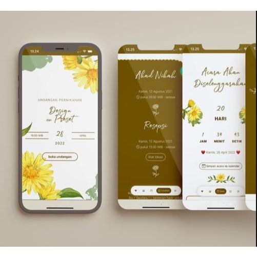 Jual Template Undangan Pernikahan Desain Modern Elegan | Shopee Indonesia
