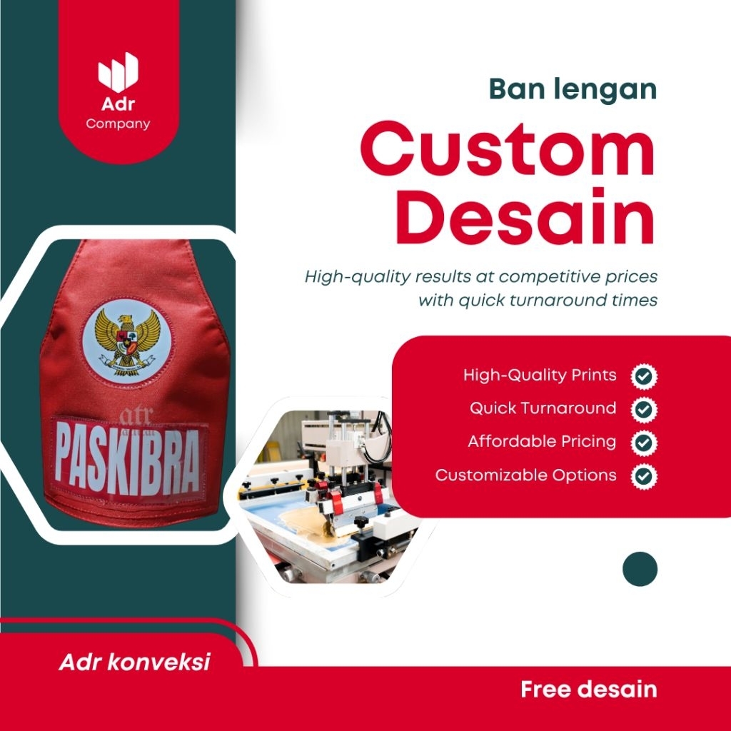 Jual Ban Lengan Custom Satuan Ukuran SD hingga Dewasa Free Desain Logo ...