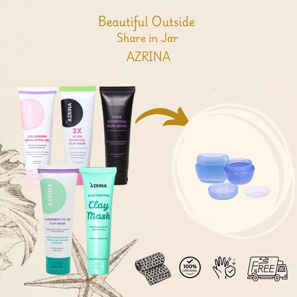 Jual Share in Jar Azrina Clay Mask Charcoal Mud Mask | Shopee Indonesia