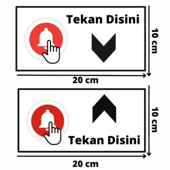 Jual Stiker bel|sticker sign bell|stiker tekan tombol bell|stiker tanda ...