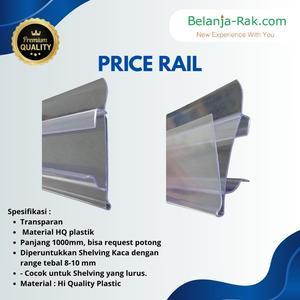 Jual Price rail for glass shelf / Price rail kaca | Shopee Indonesia