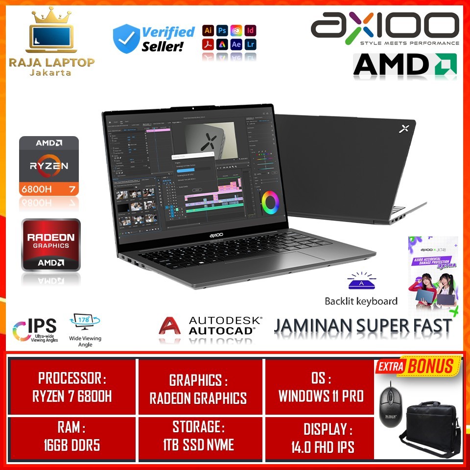 Jual Axioo Hype 7 Amd X8 Amd Ryzen 7 6800H 16gb 512gb W11 14.0 Full HD ...