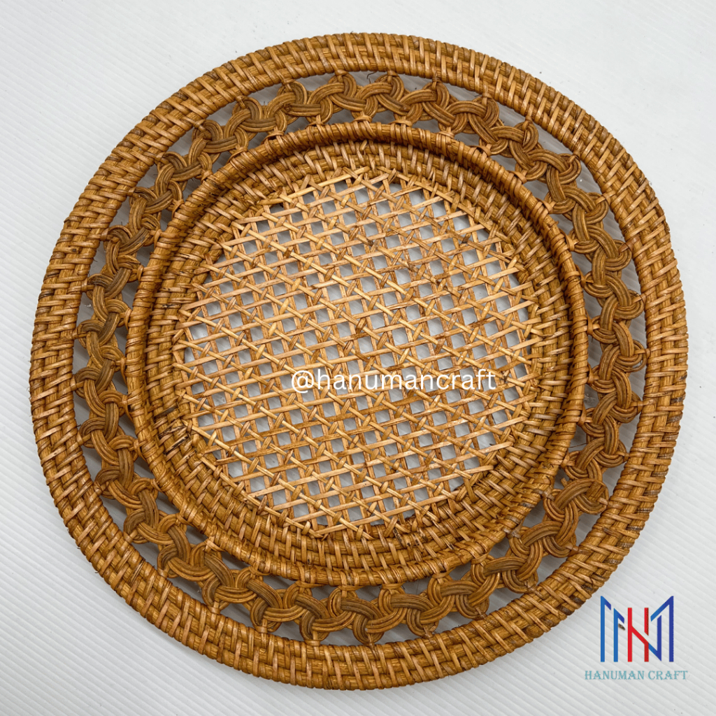 Jual Alas Meja Praya – Placemat Rotan Unik Anyaman Lubang | Diameter 33 ...