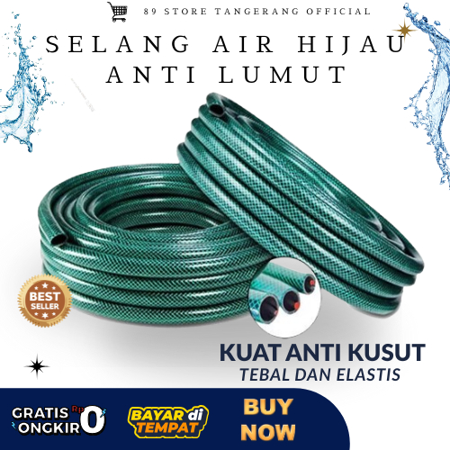 Jual Selang Air Anti Lumut Hijau Selang Tebal & Elastis Serat Benang 1/2 5/8 3/4 Inch – 15-40M ...