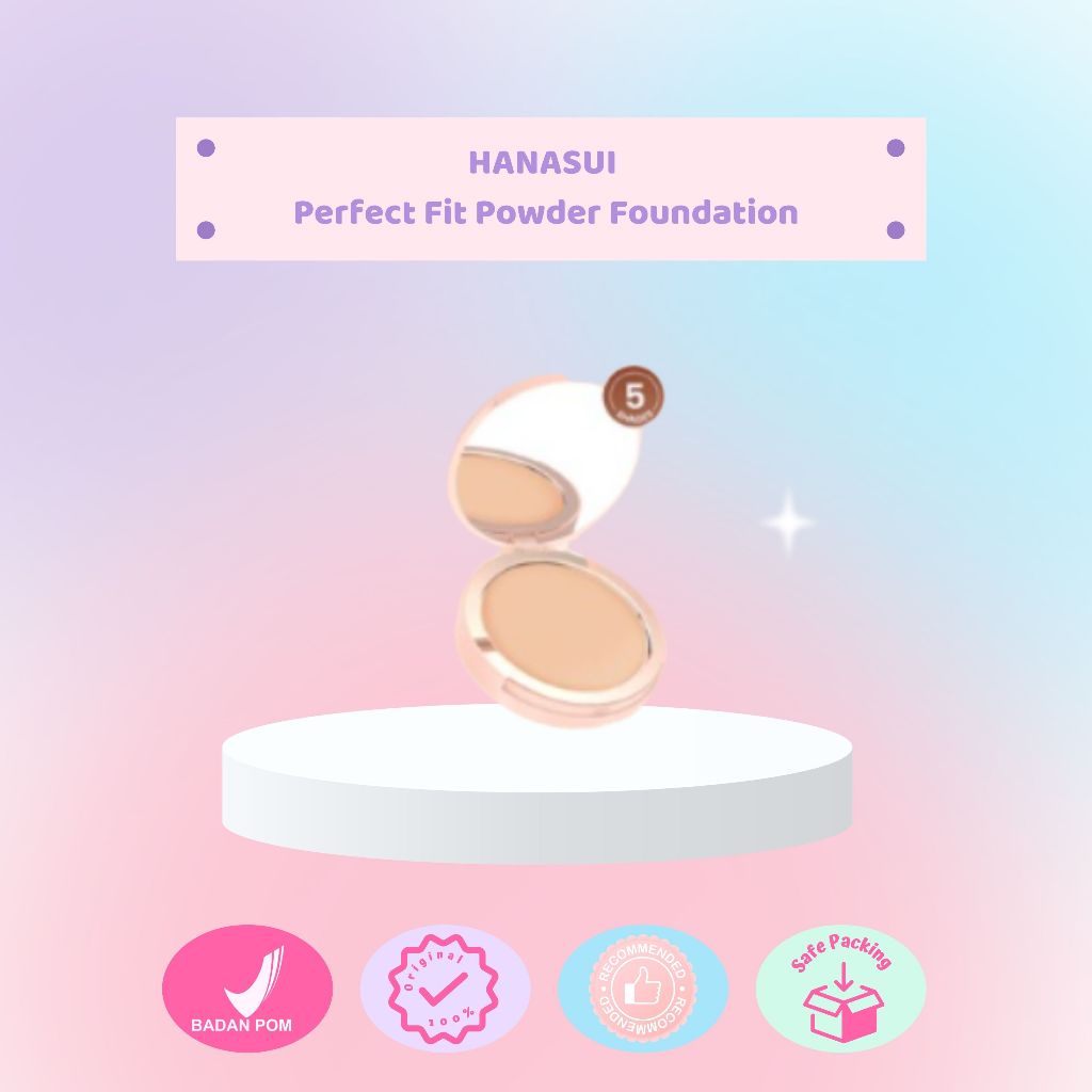 Jual HANASUI Perfect Fit Powder Foundation 5 Shade - Bedak Padat ...