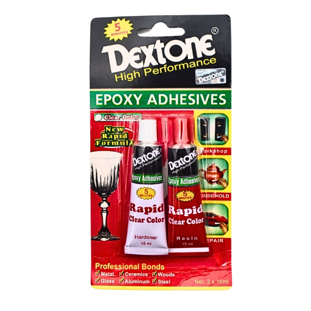 Jual (1 PC) DEXTONE Lem Epoxy Rapid Clear 5 Menit Bening 30 ml | Shopee ...