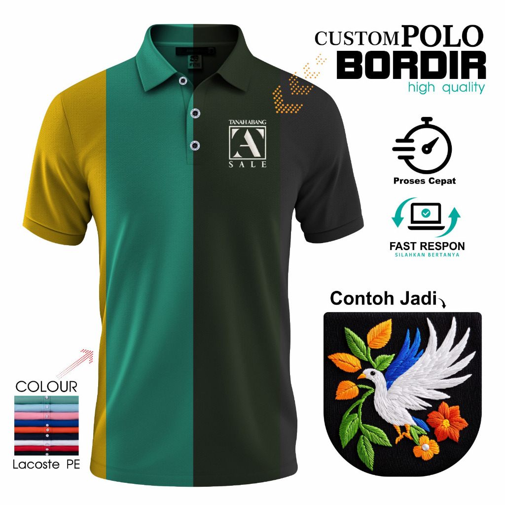 Jual Polo Bordir Custom kustom tulisan logo toko seragam baju kantor ...