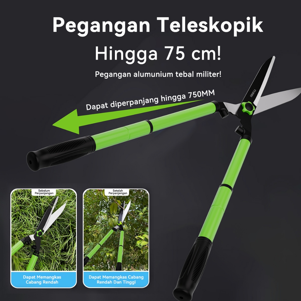 Jual ISKU Gunting Potong Rumput 55cm-75cm/Gunting Rumput Taman Gunting ...